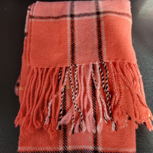 Ron Guan | Accessories | Orange Scarf With Black Stripes | Poshmark